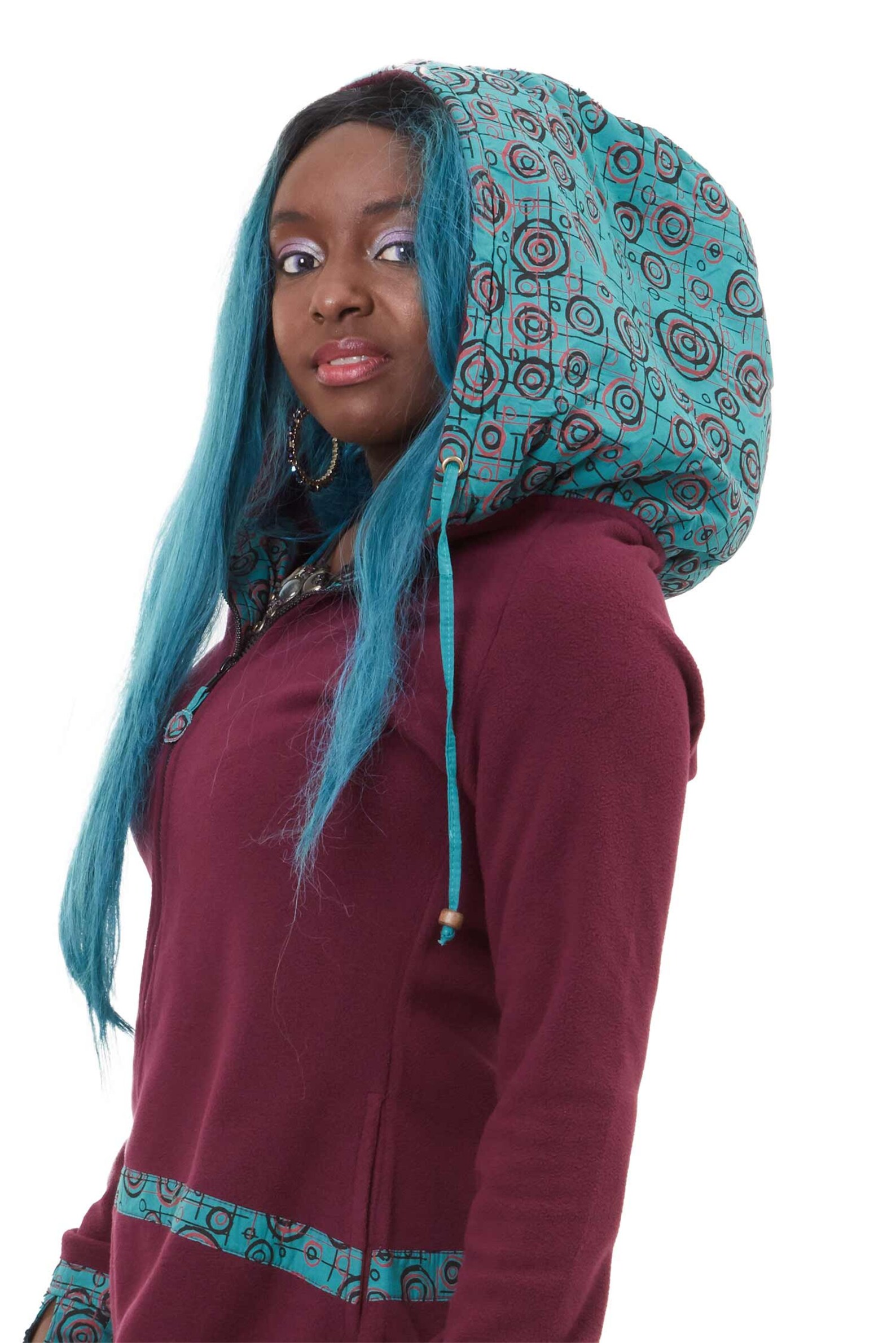 Fae Fleece Jacket in Maroon | Etsy UK