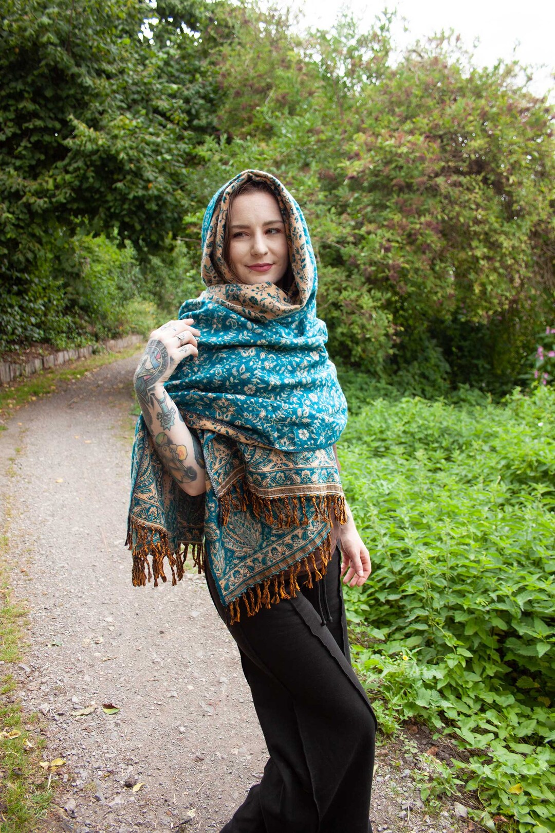Yak Shawl Hippie Shawl, Boho Paisley Scarf, Paisley Wrap Shawl ...
