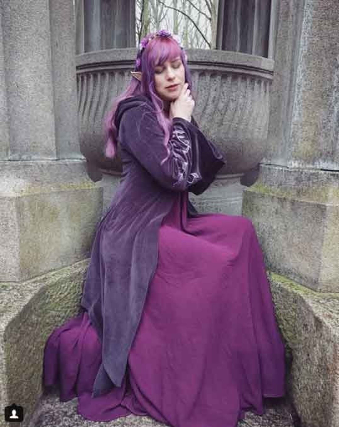 Velvet Faerie Goddess Coat in Purple, Adult Fairy Costume, Fantasy ...