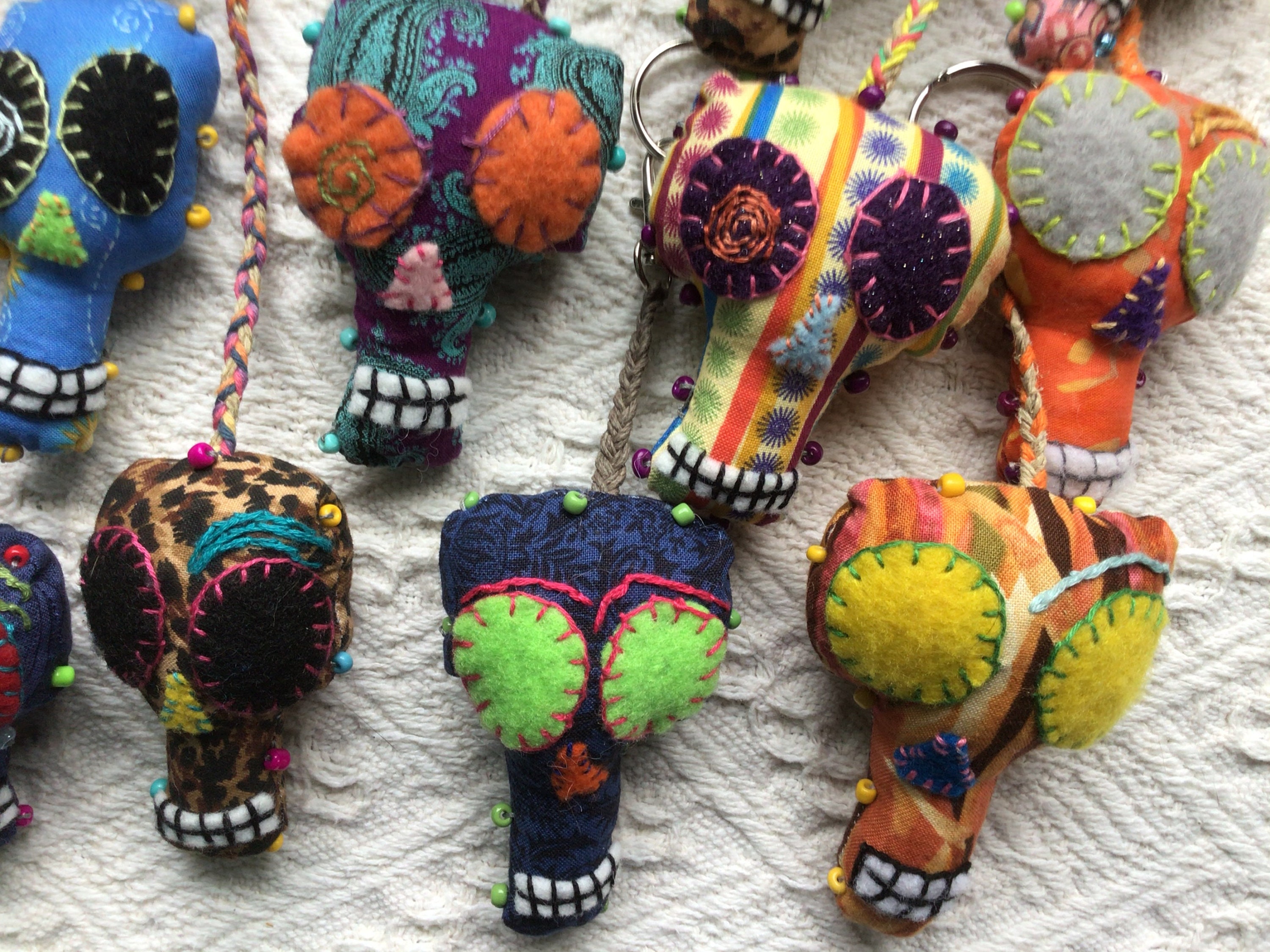 Dia De Los Muertos Day of the dead sugar skull key fob back | Etsy