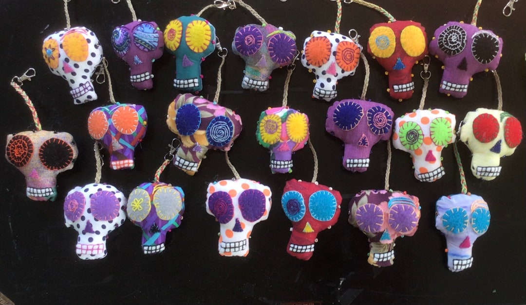 Dia De Los Muertos Day of the Dead Sugar Skull Key Fob Back - Etsy