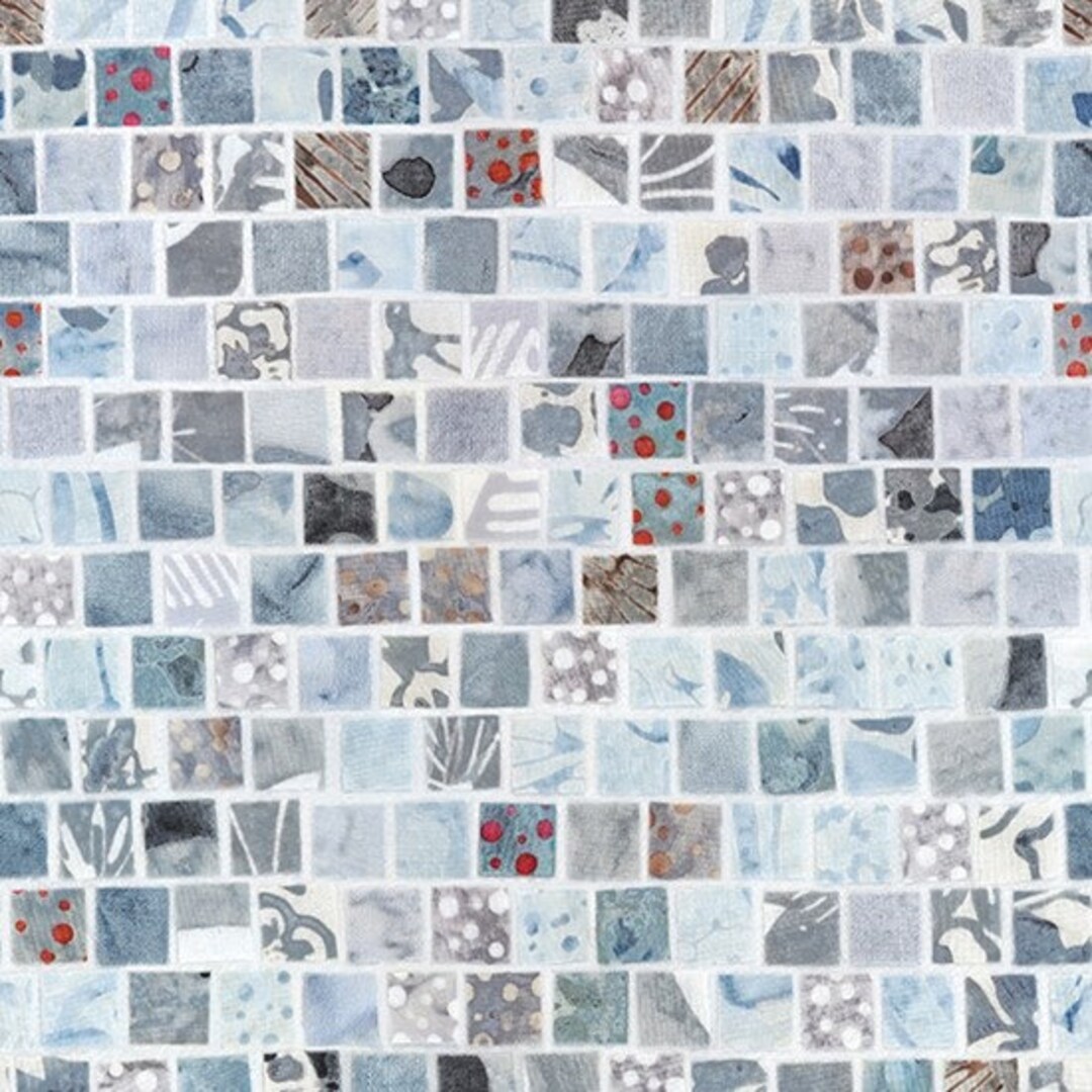 Hoffman Fabric Cotton Mosaic Masterpiece S4808-611-river-rock Fabric by ...