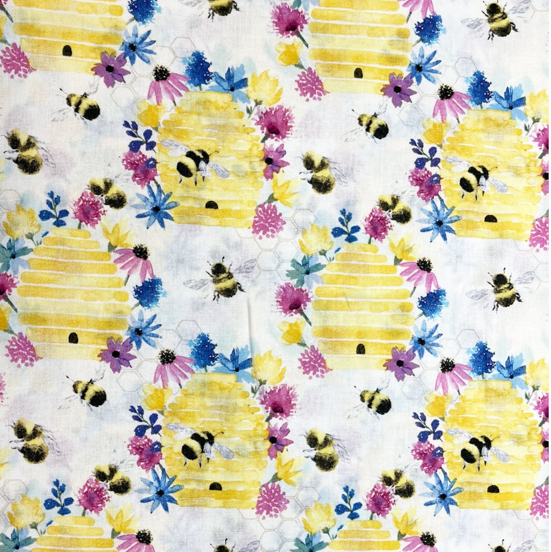 David Textiles Fabric Honey Bee Fabric Floral Fabric Fabric by the Yard ...