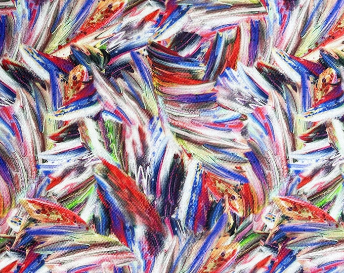 Abstract Colorful Paint Strokes Fabric Painterly bright by ...
