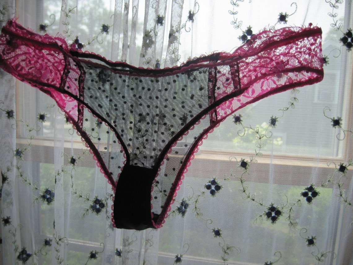Sample Black And Hot Pink Lace Panties Etsy