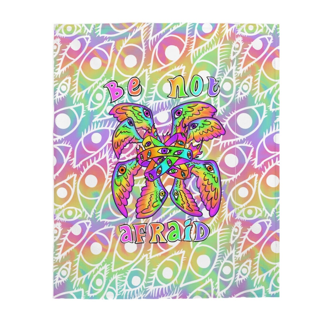 Be Not Afraid Rainbow Biblical Angel and Eyes Minky Blanket - Etsy