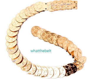 80s Gold Disc Belt - Etsy