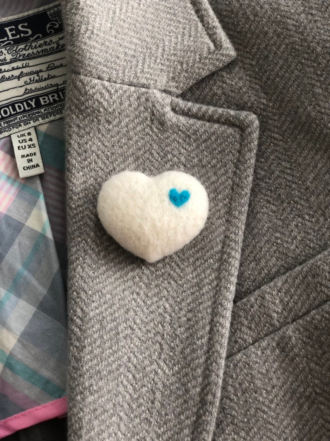 Needle Felted Brooch Heart, Love Heart Pin - Etsy