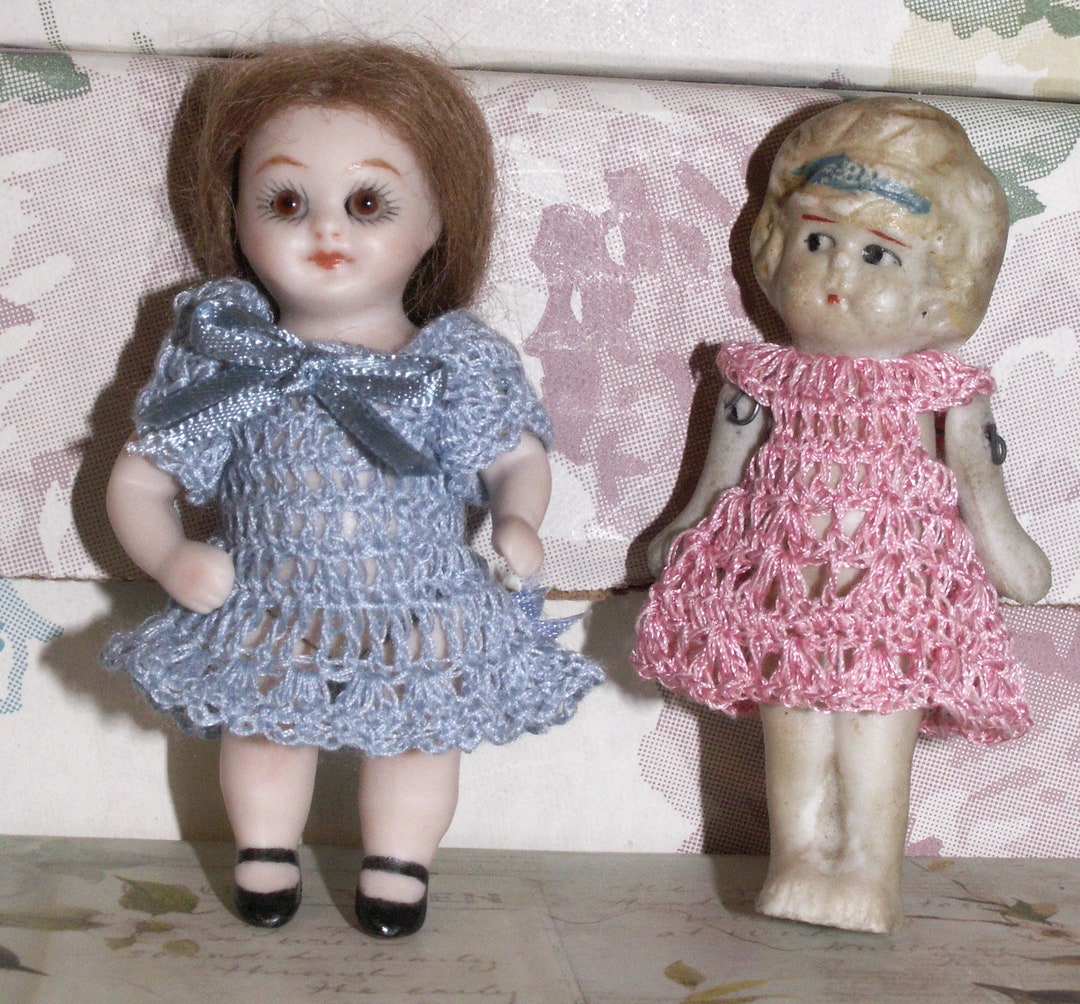 Set of 2 Picolette Doll Dresses for 2.5" to 3" Miniature Dollhouse ...