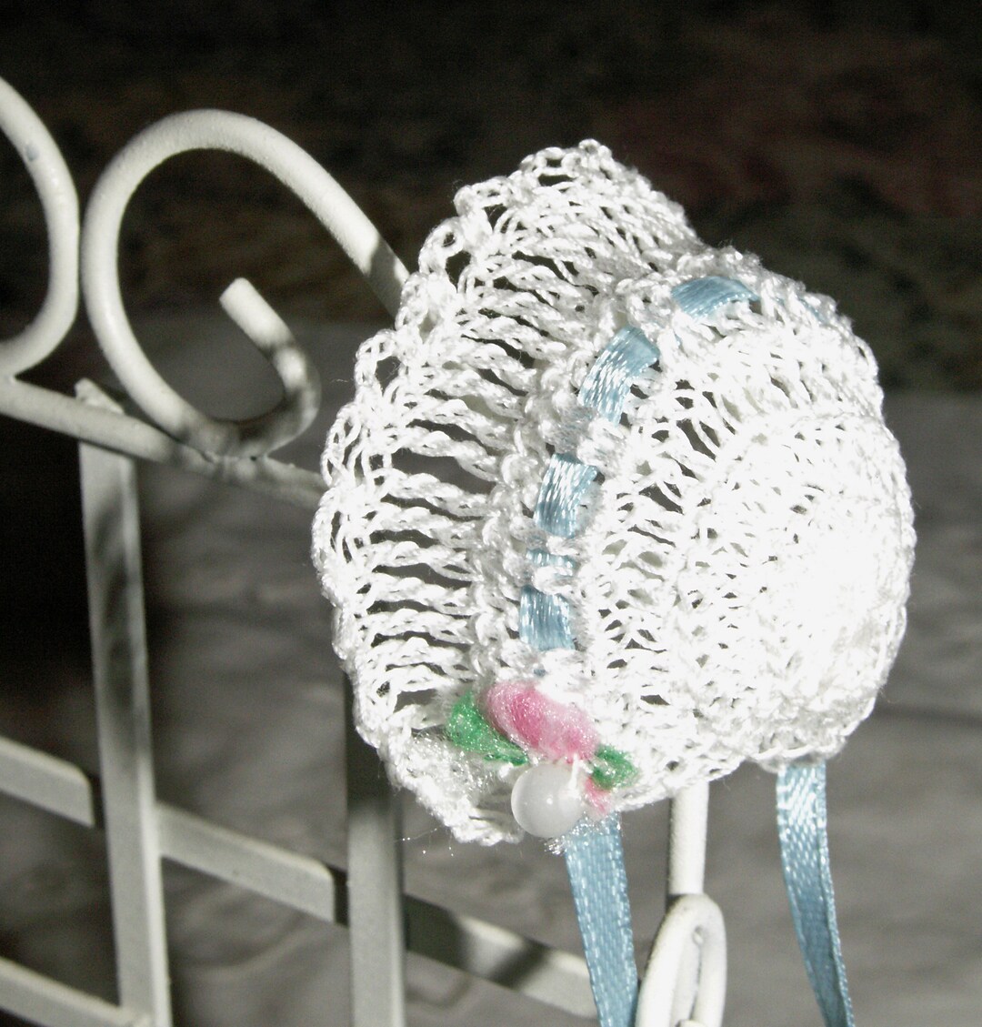Miniature Antique Doll Bonnet for Baby Nursery Doll House Doll Original ...