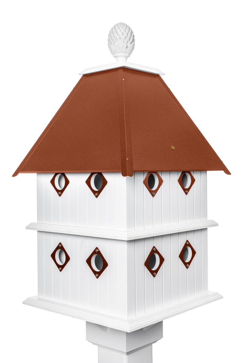 Manor Birdhouse – Large Outdoor PVC Birdhouse With 16 Entrances and 8 ...