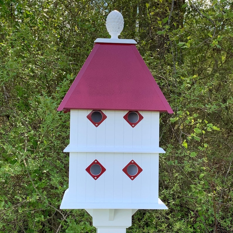 Manor Birdhouse – Large Outdoor PVC Birdhouse With 16 Entrances and 8 ...