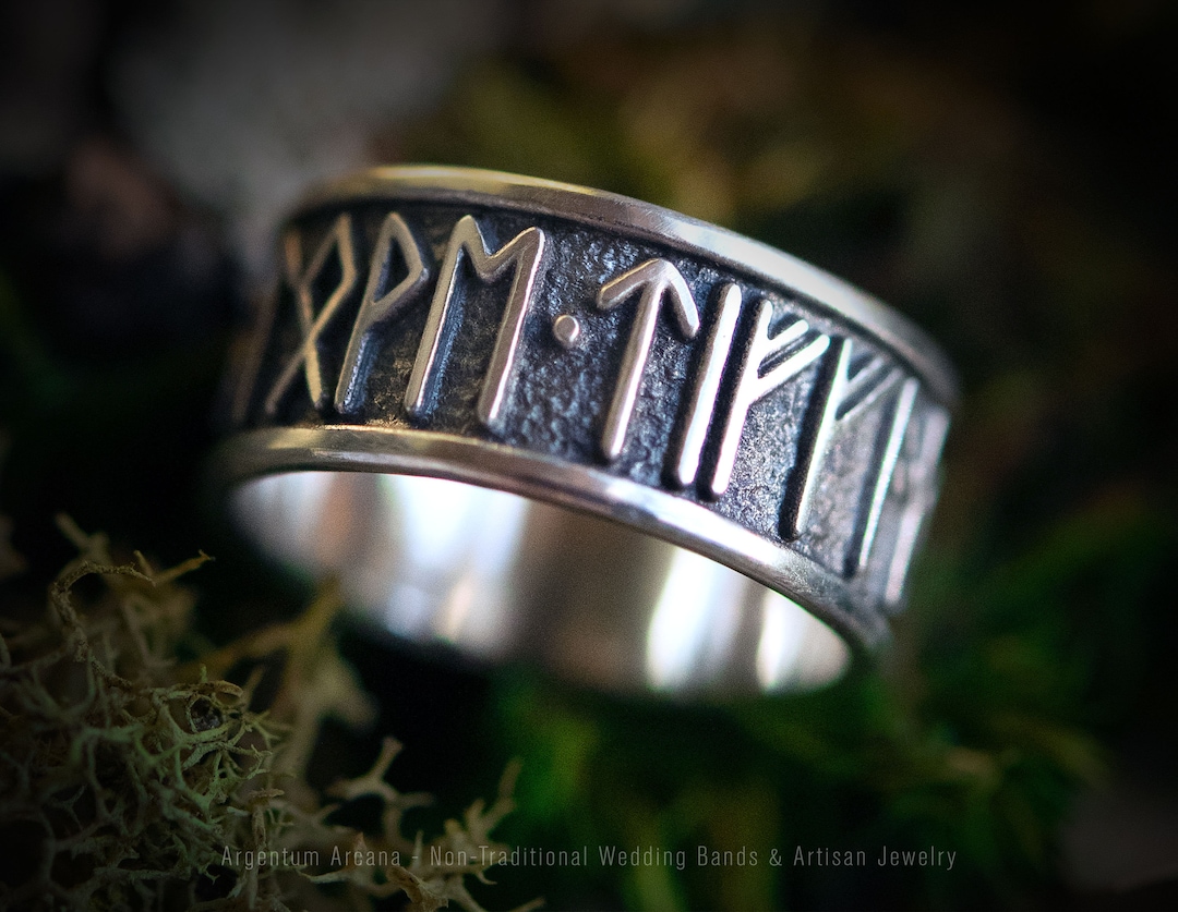 Custom Rune Ring, Personalized Viking Rune Jewelry, Unique Wedding Ring ...