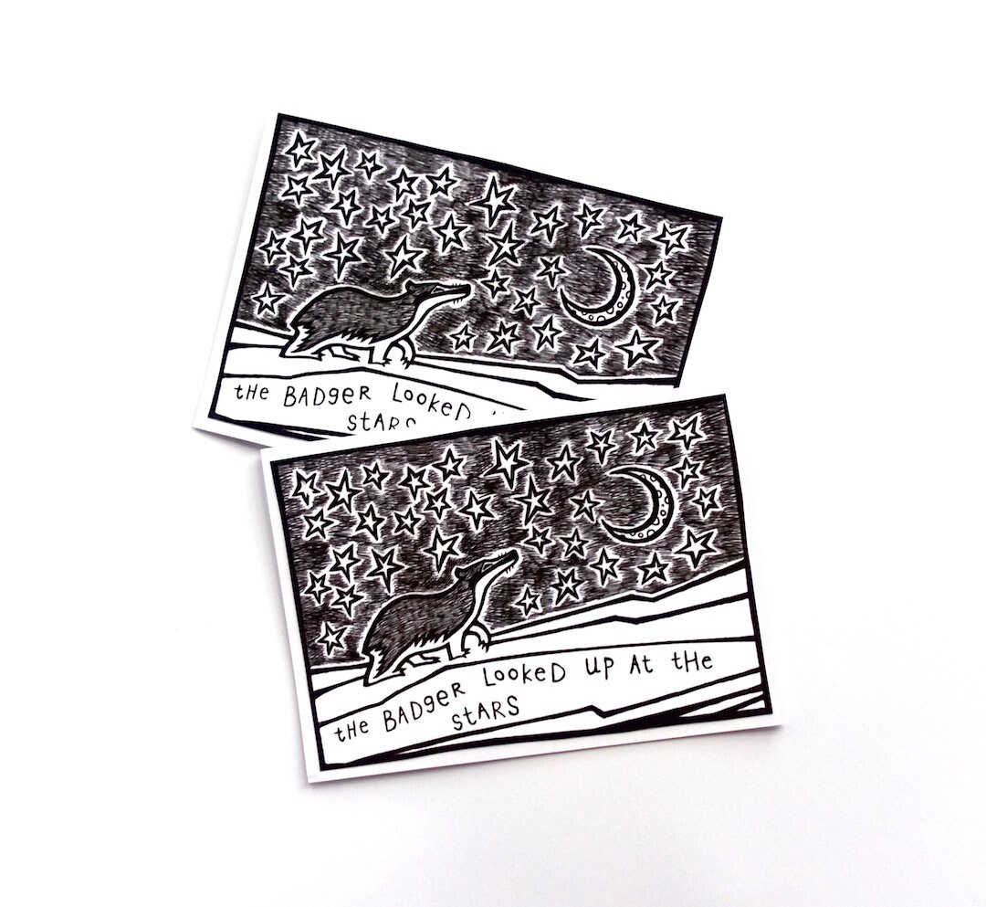 Badger Cards Set of 2 READY TO SHIP - Etsy