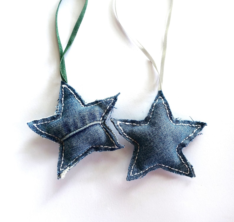 Denim Stars Set of 2 MADE TO ORDER - Etsy