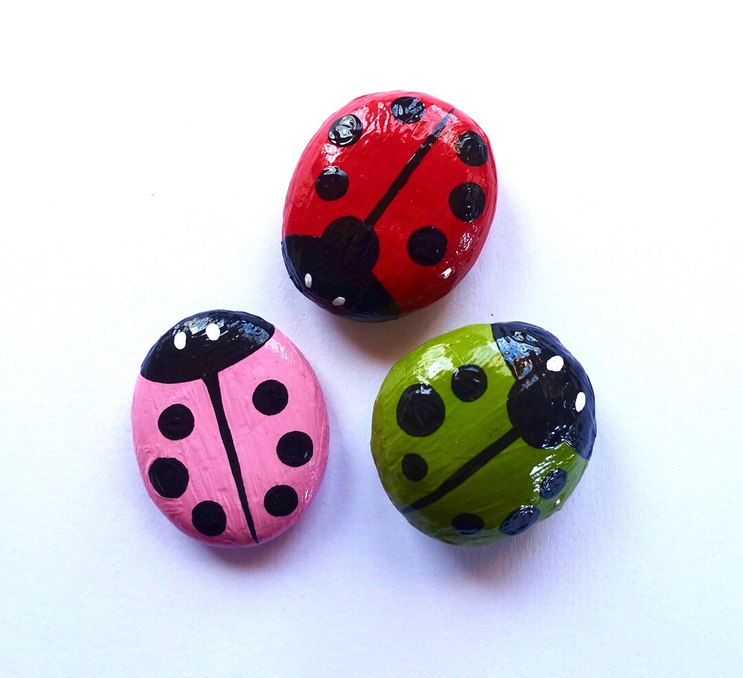 Ladybird Stones Set of 3 READY TO SHIP - Etsy UK