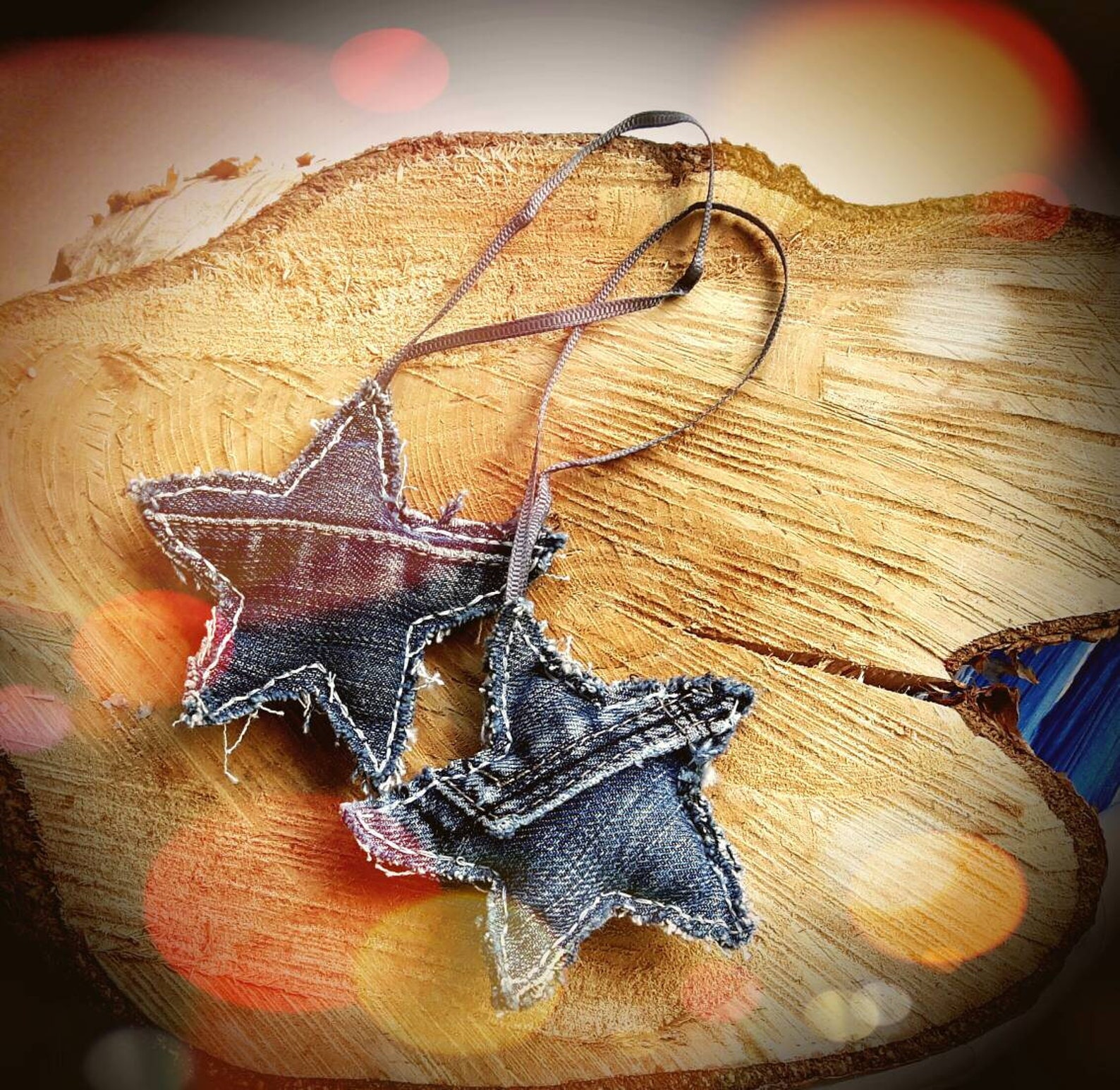 Denim Stars Set of 2 MADE TO ORDER - Etsy