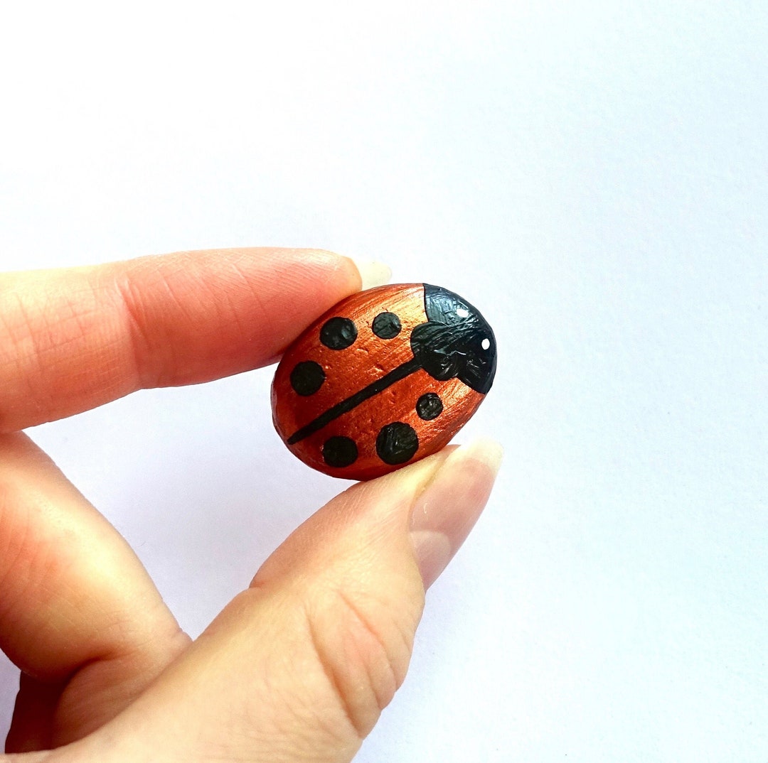 Tiny Copper Ladybird Stone READY TO SHIP - Etsy