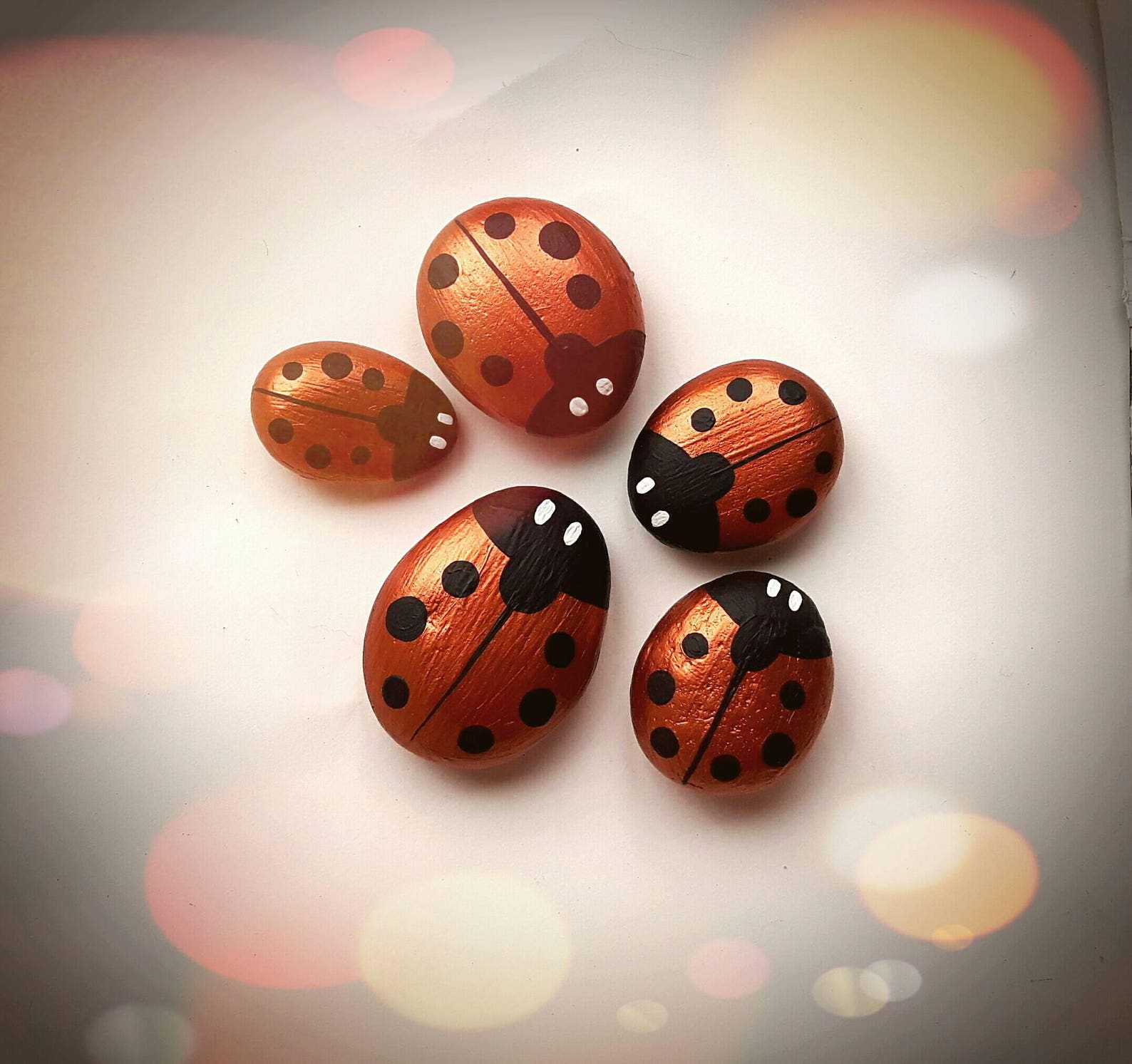Tiny Copper Ladybird Stone READY TO SHIP - Etsy