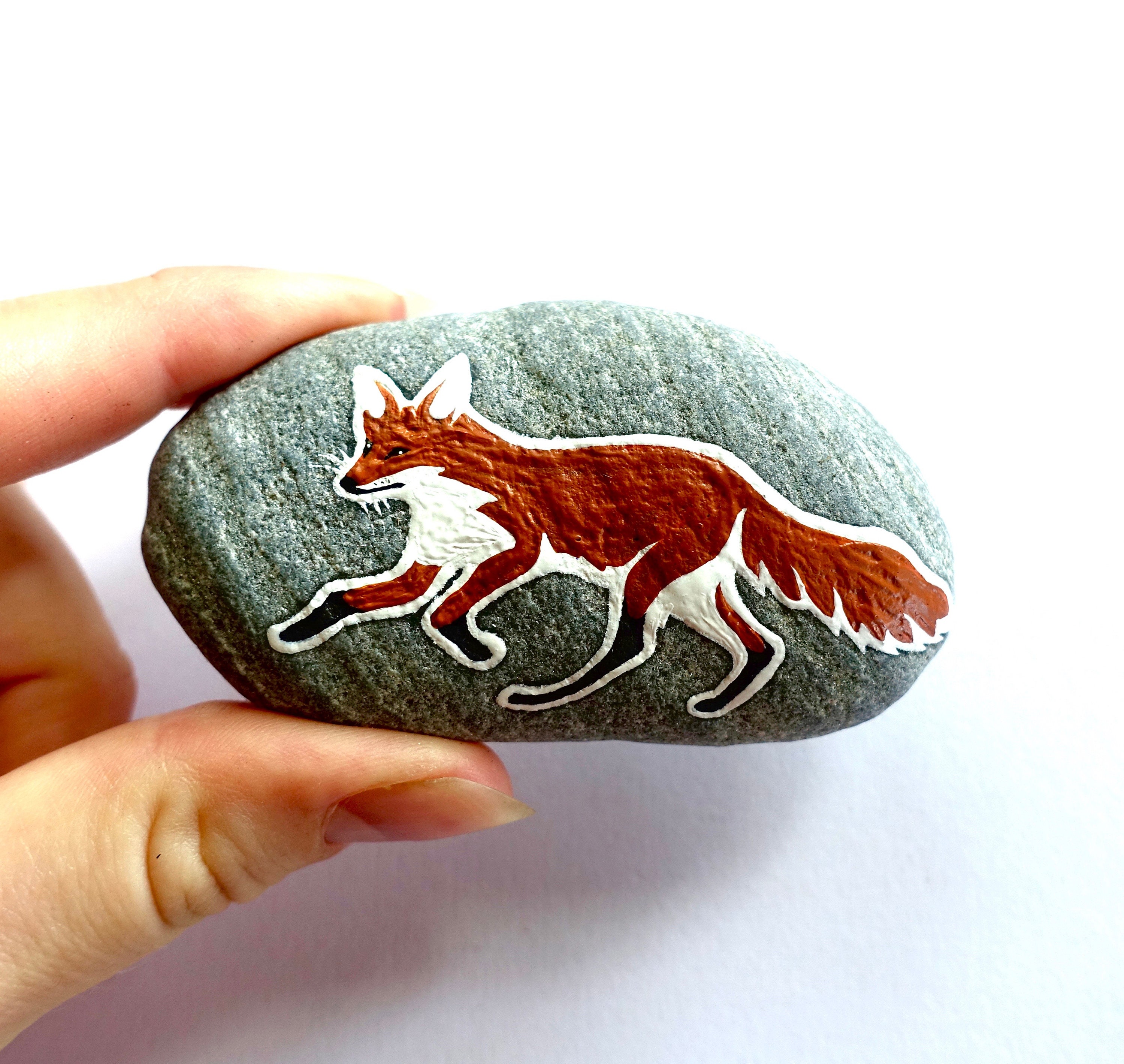 Painted Fox Stone MADE TO ORDER - Etsy UK