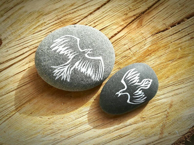 Painted Bird Stones MADE TO ORDER | Etsy