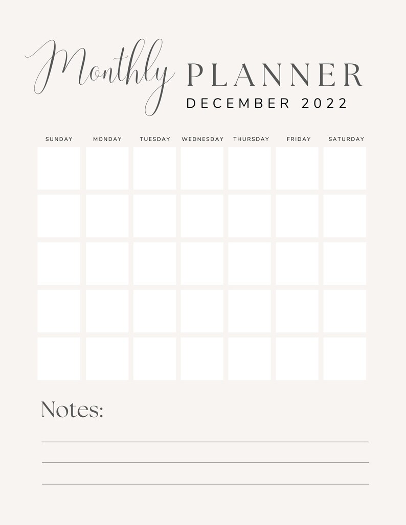 Yearly Planner December 2022 Through December 2023 With Weekly Planner ...