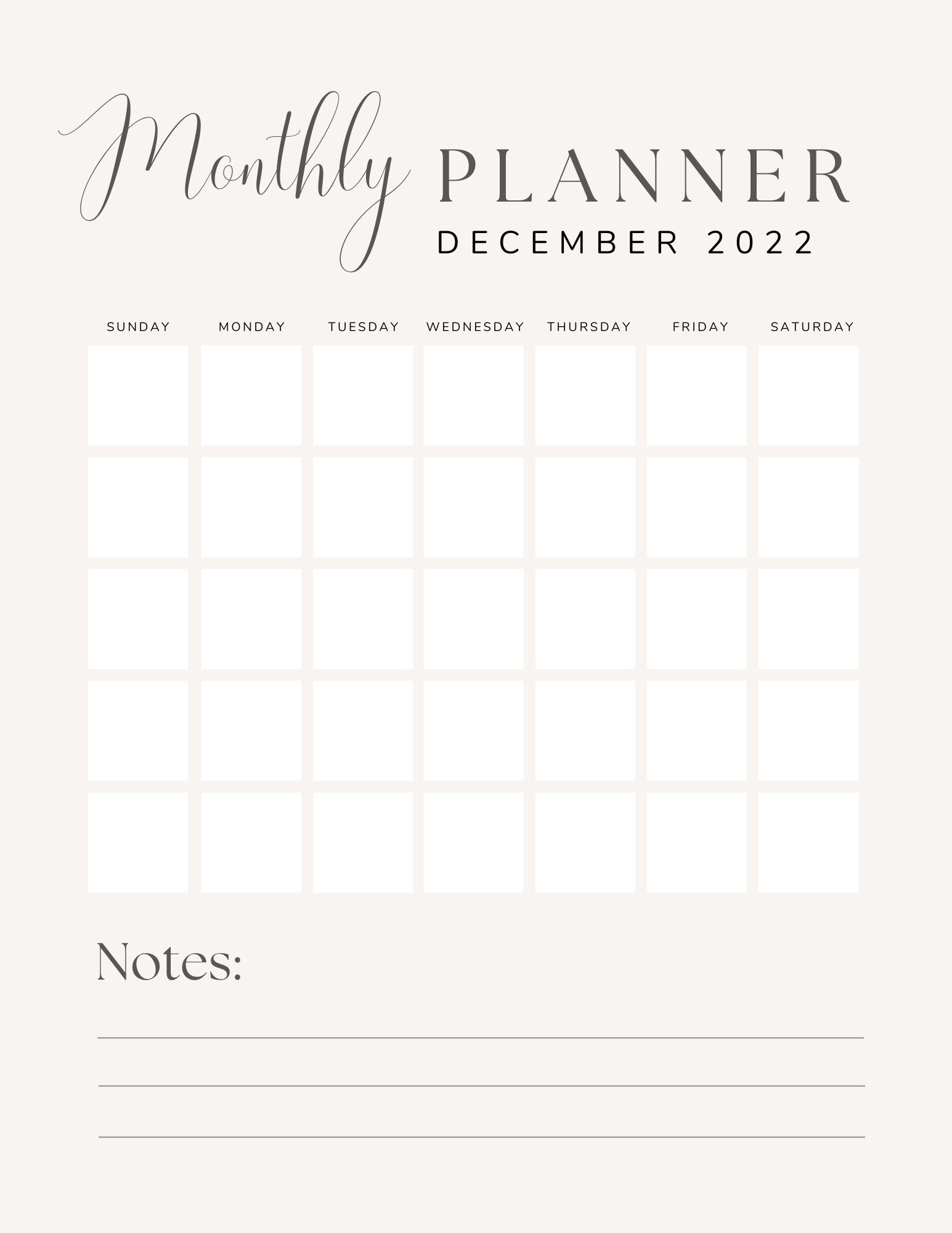 Yearly Planner December 2022 Through December 2023 With Weekly Planner ...