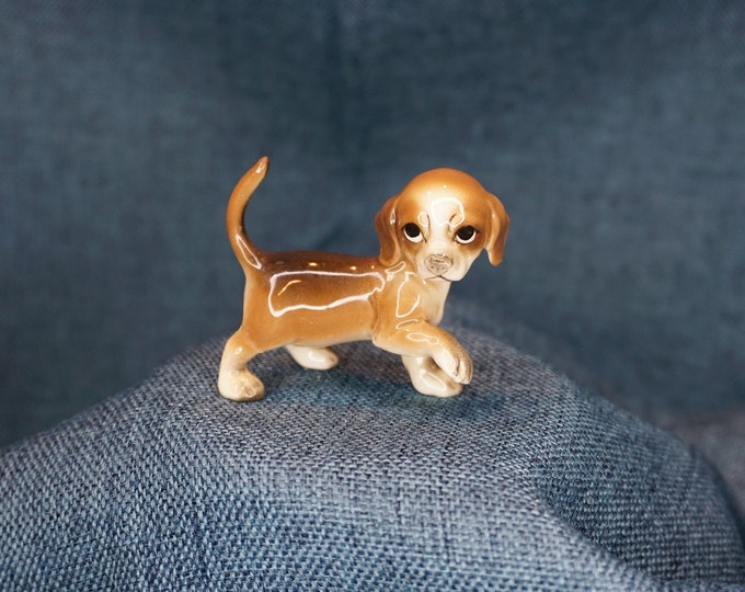 DAMAGED Ceramic Beagle Puppy Dog Figurine. Hagen Renaker Pedigree DW ...