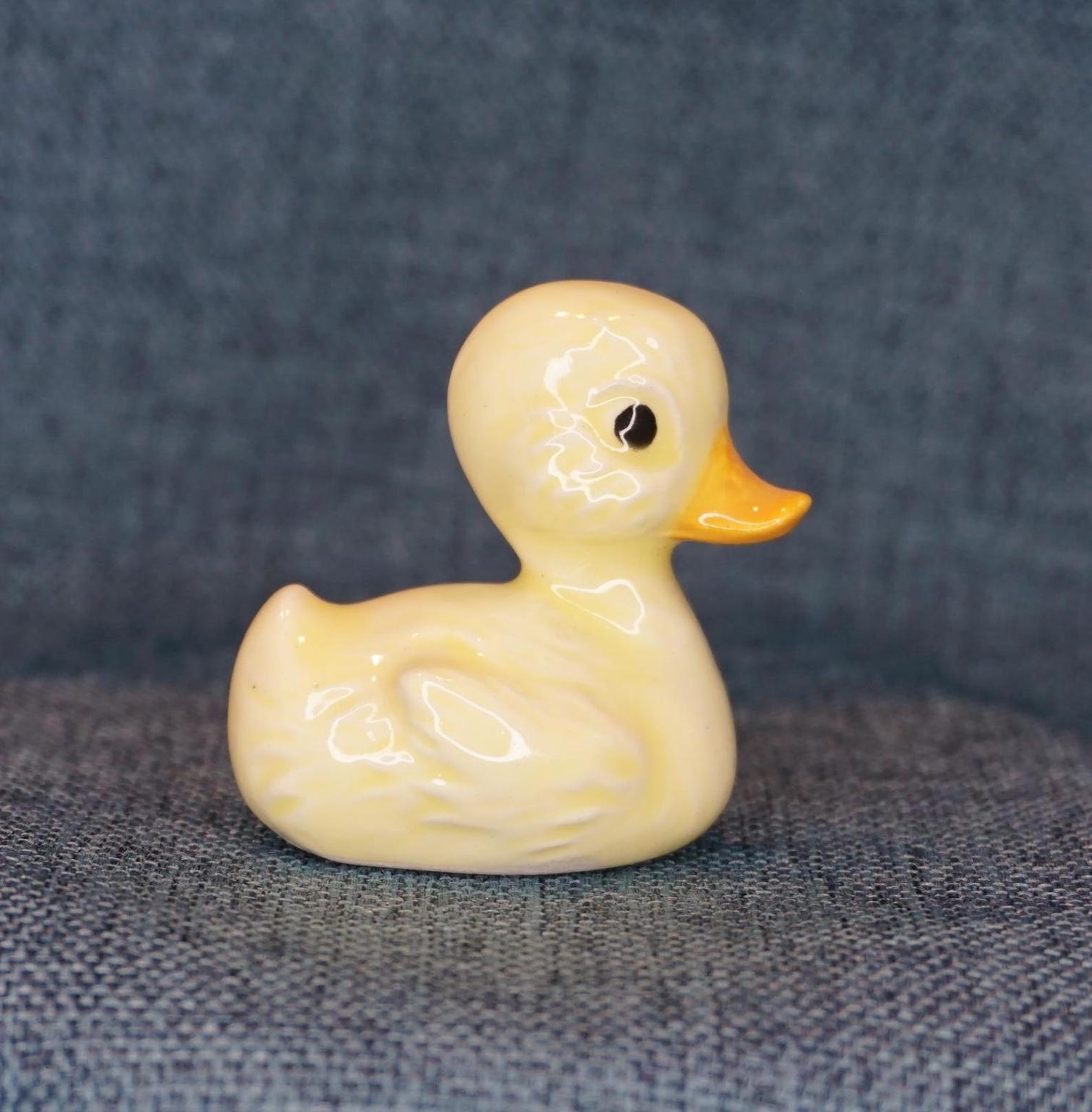 Miniature Yellow Duckling Figurine. Hobby Ceramic Baby Peking Duck ...