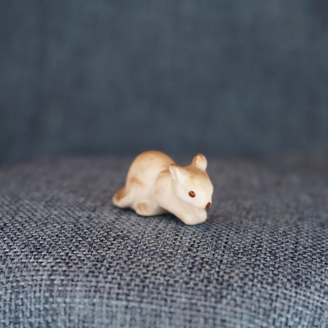 Porcelain Mouse Figurine: Tiny Bone China Gray Lab Rat - Etsy