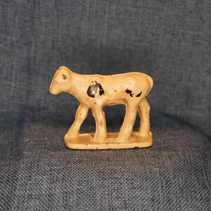 Vintage Cow Figurine. Auburn Rubber Made in USA Baby Cow Calf Barnyard ...