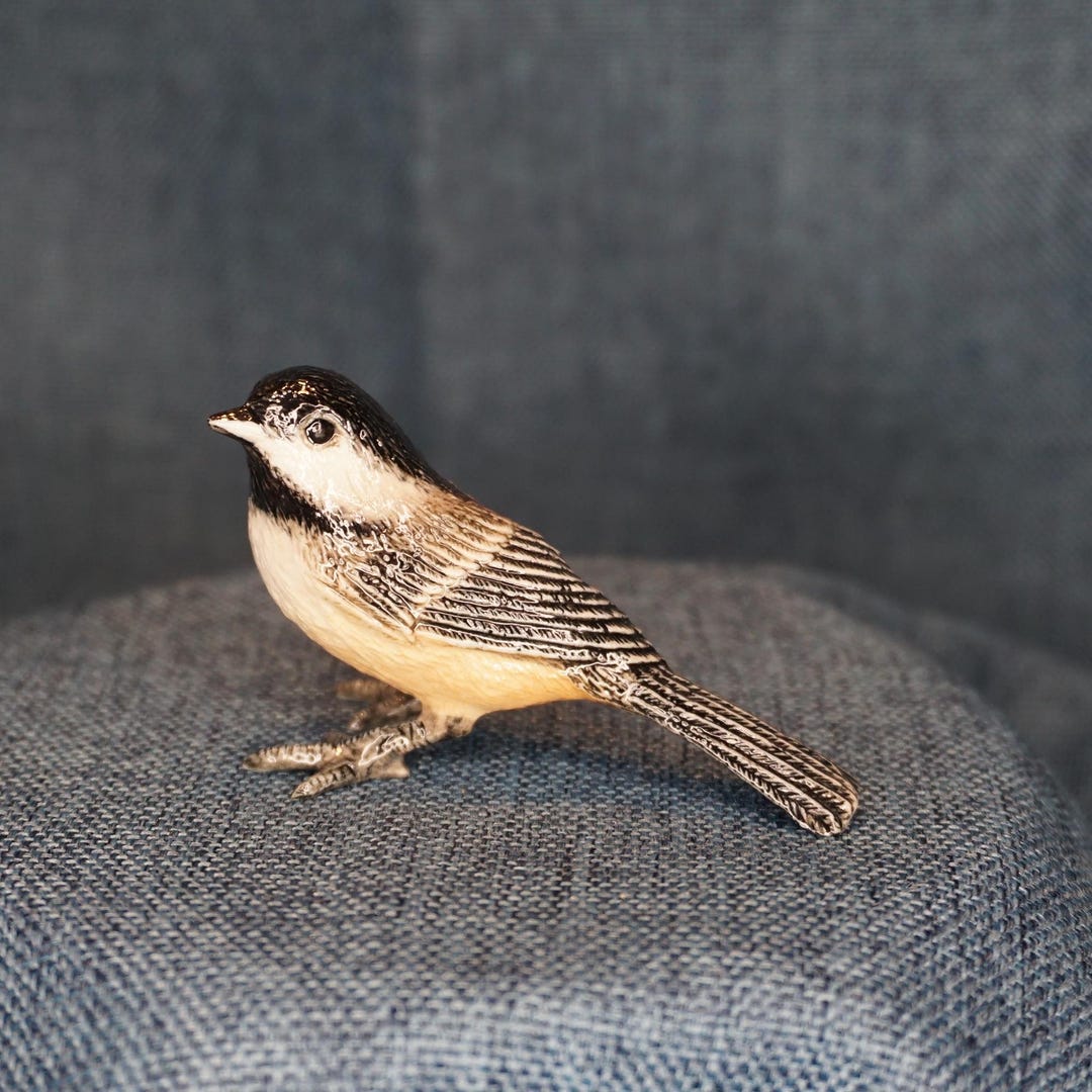 Miniature Chickadee Figurine. Northern Rose Porcelain Realistic Forest ...