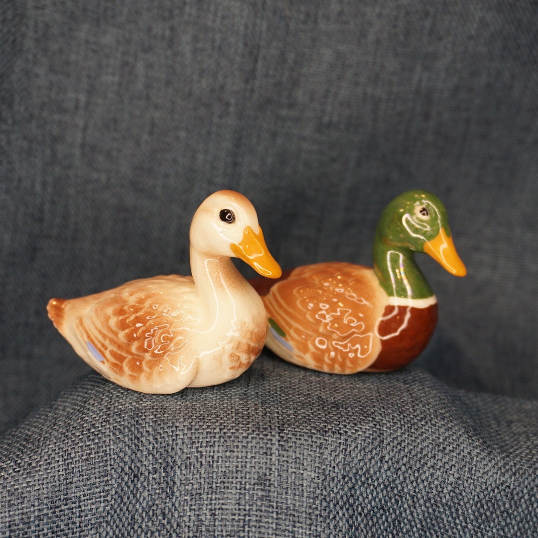 Vintage Loza Electrica Ceramic Duck Figurines: Miniature Pond Decor - Etsy