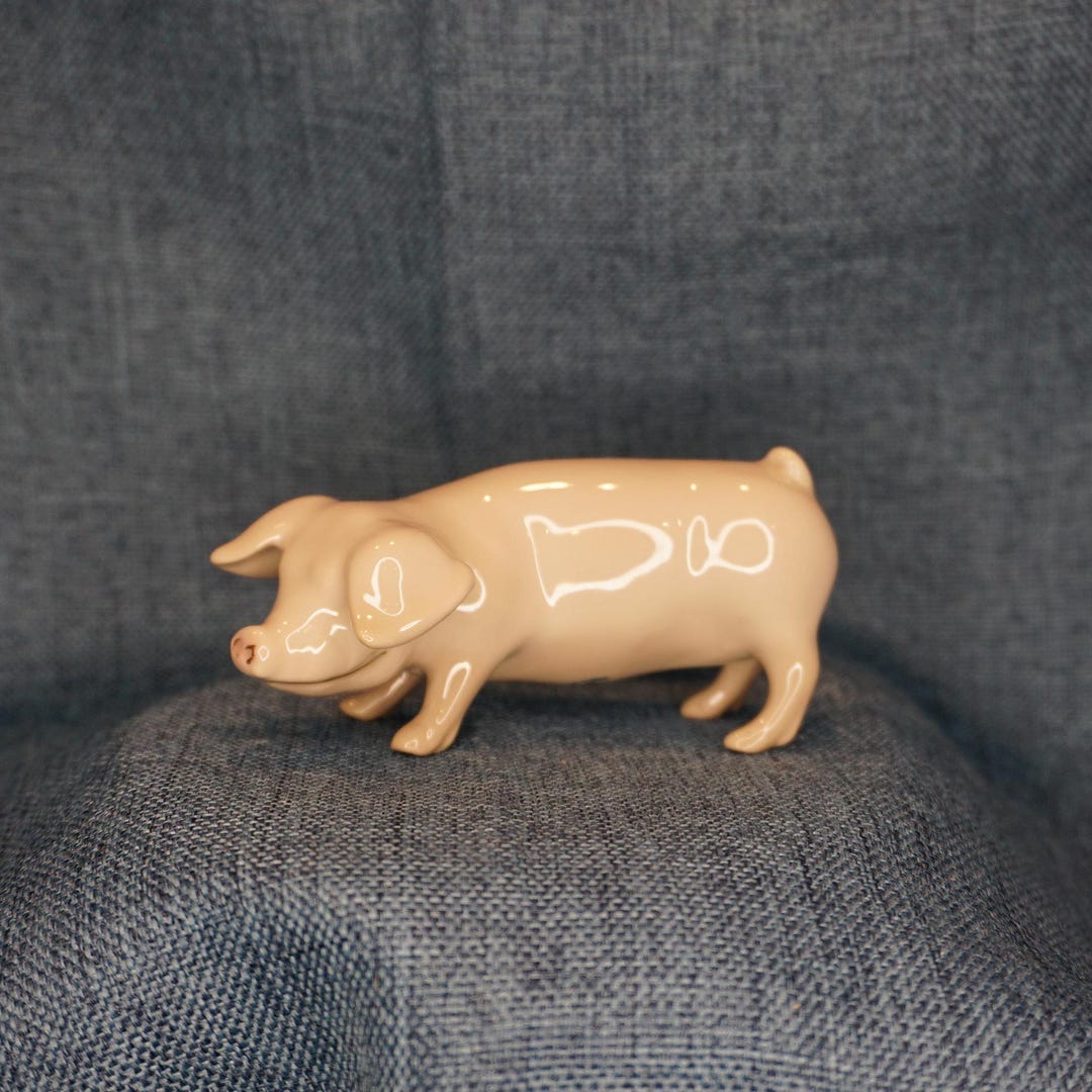 Royal Dux Pig Figurine. Bone China Pale Pink Danish Landrace Hog ...