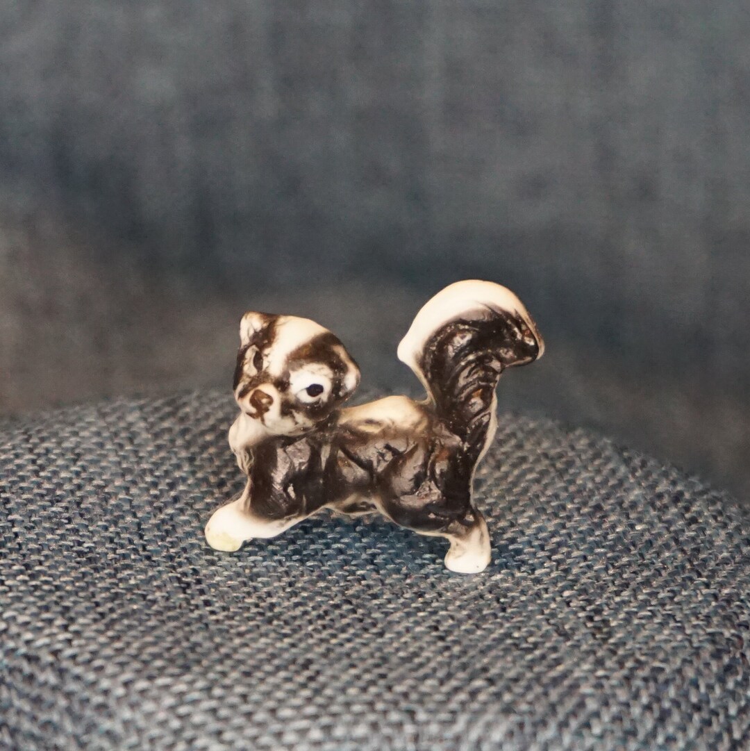 Vintage Porcelain Skunk Figurine. Miniature Bone China Japan Pole Cat ...