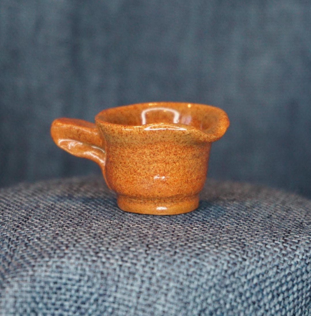 Dollhouse Miniature Pottery Pitcher. Tiny Brown Glaze Rustic Batter ...