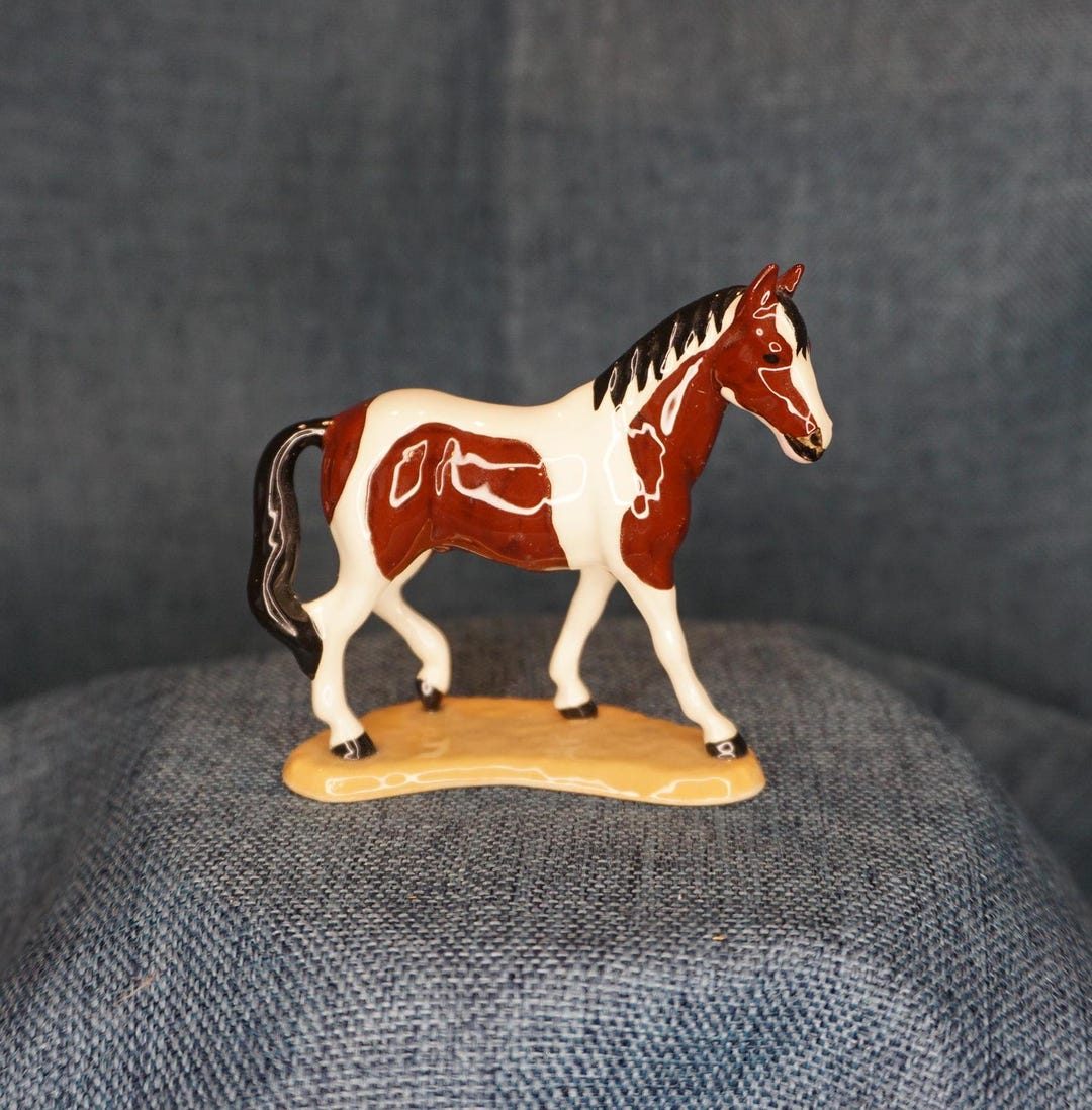 Loza Electrica Pinto Horse Figurine. Ceramic Brown White Wild Painted ...