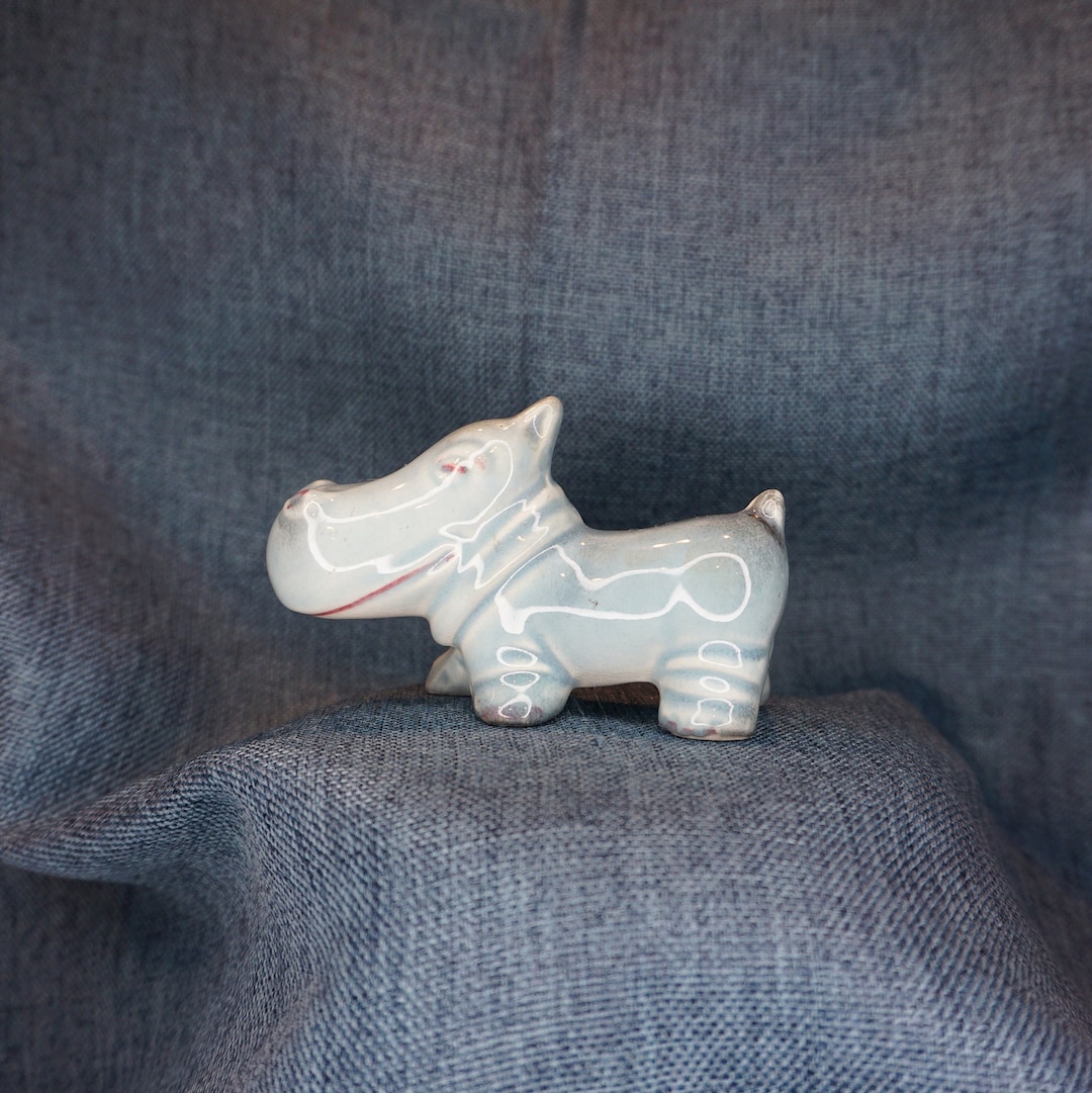 Beswick Blue Hippo Figurine: Vintage Ceramic Animal Decor - Etsy
