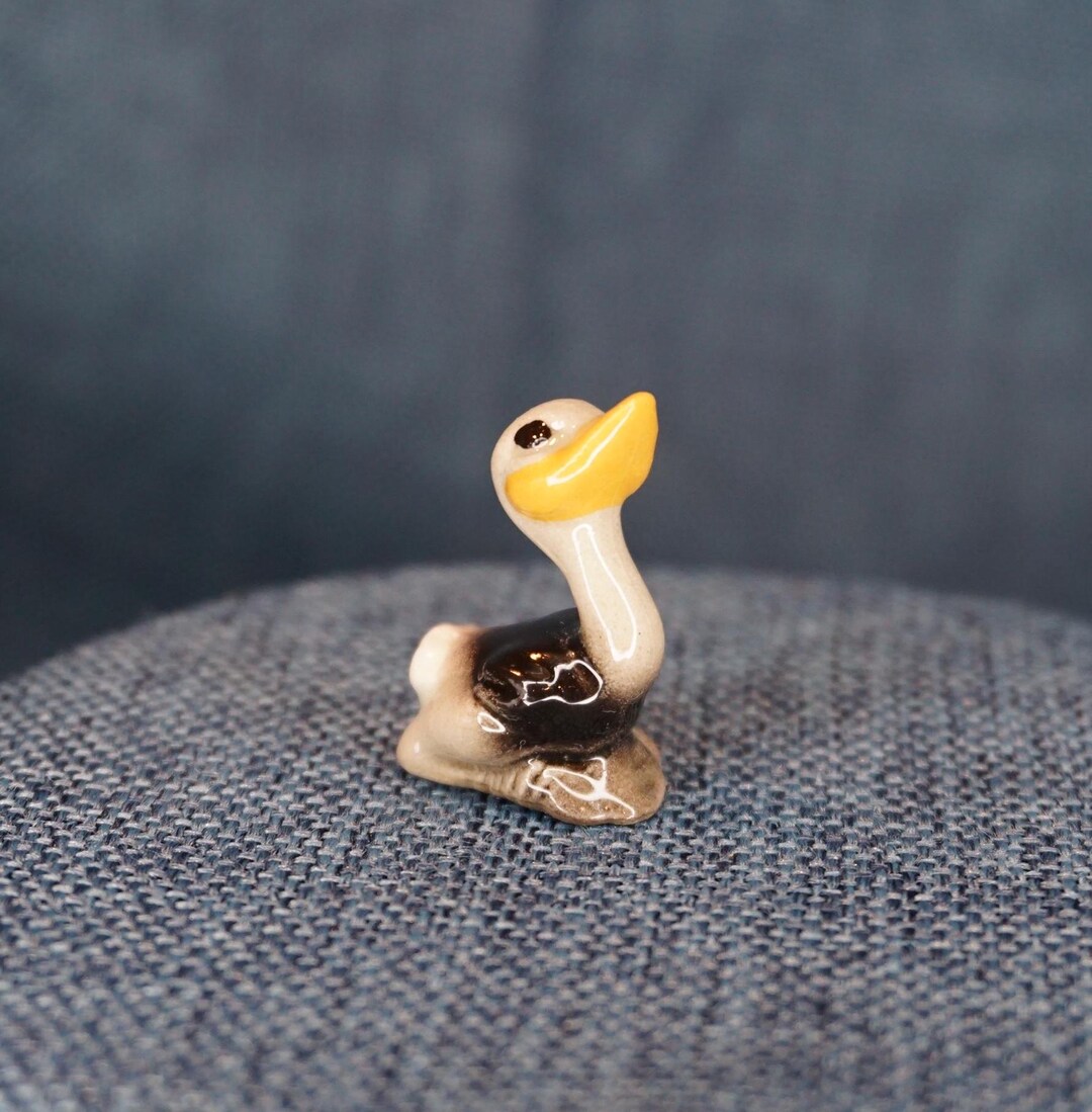 Miniature Ceramic Ostrich Figurine. Hagen Renaker Ostrich Baby Wild ...