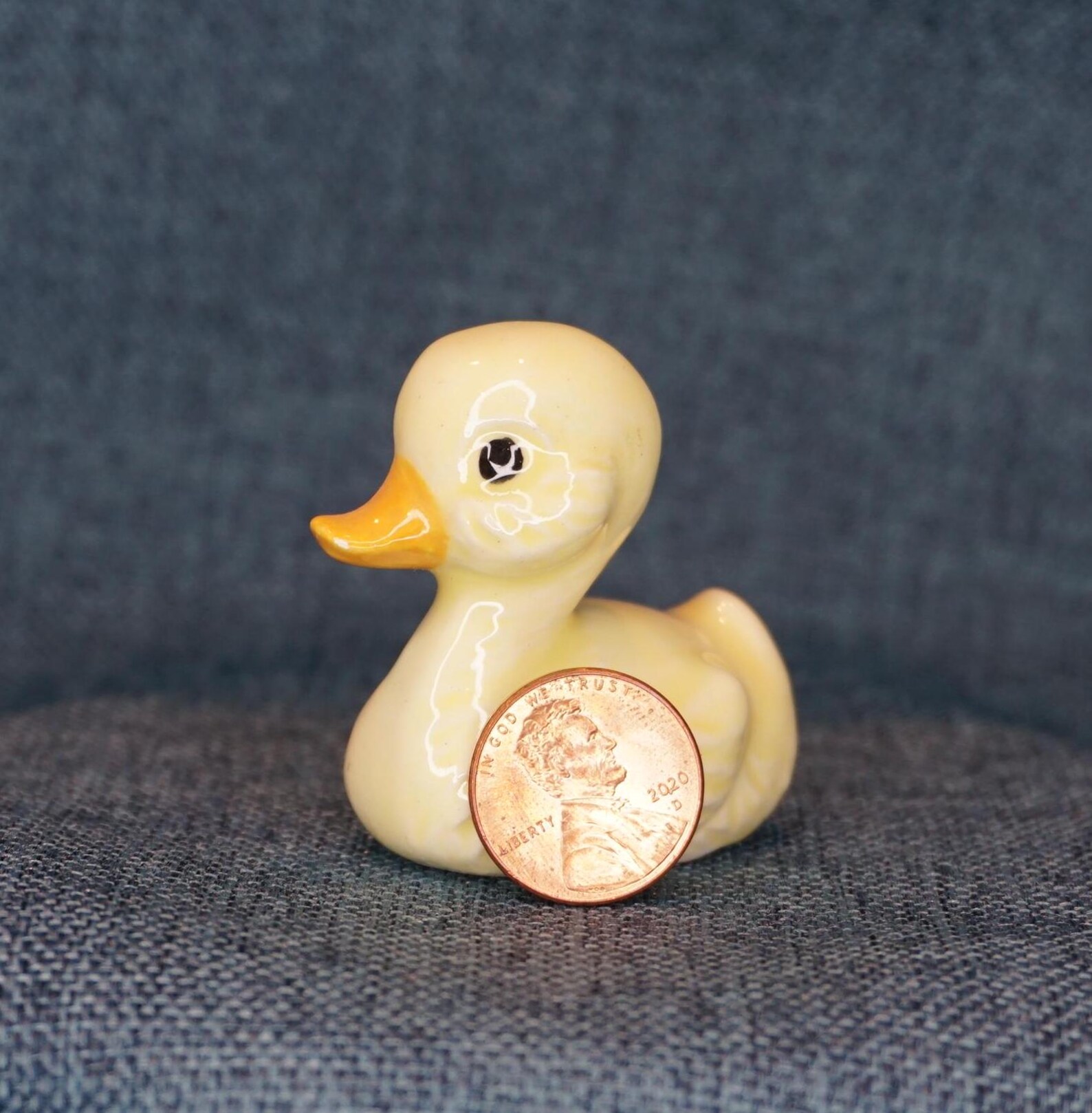 Miniature Yellow Duckling Figurine. Hobby Ceramic Baby Peking Duck ...