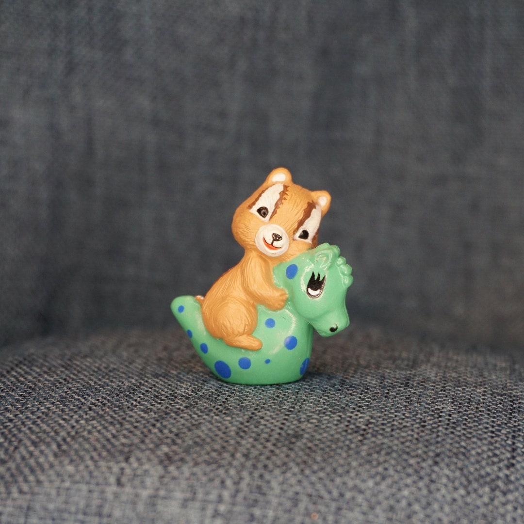 Hallmark Merry Miniatures Chipmunk on Seahorse Figurine. Baby Chipmunk ...