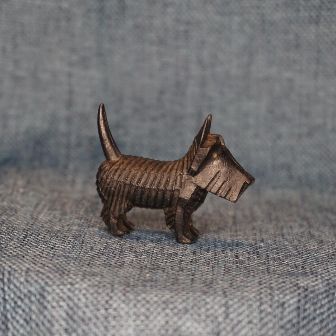 Vintage Miniature Scotty Dog Figurine: Black Scottish Terrier, Japan - Etsy