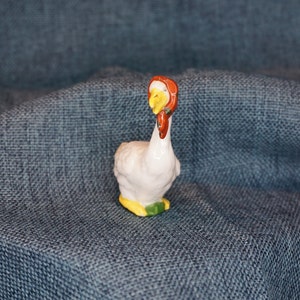Miniature Goose Figurine. Antique Porcelain White Mother Goose ...