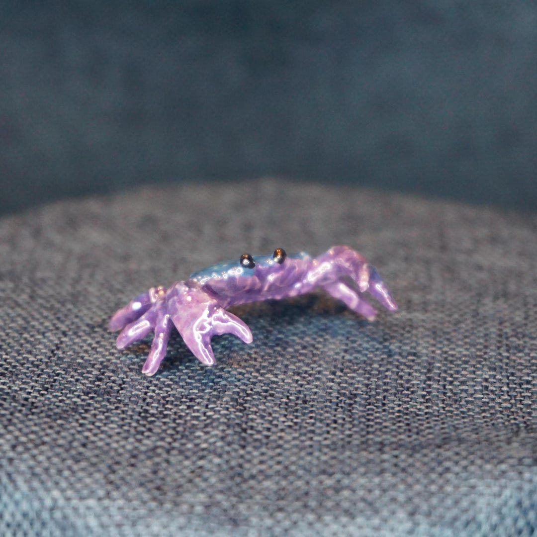 Hagen-renaker Crab. Tiny Ceramic Blue and Purple Crustacean. Fairy ...