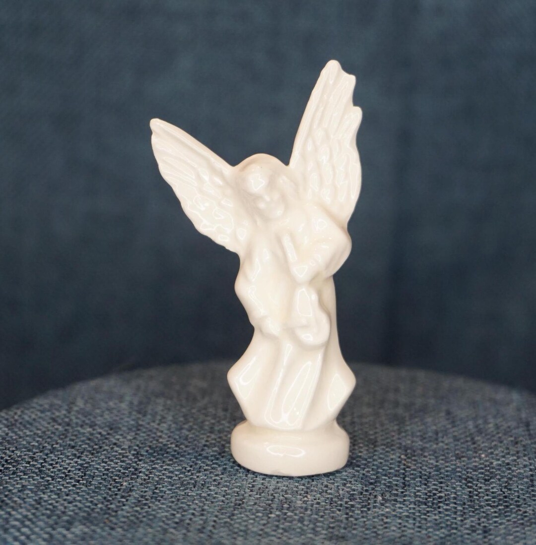 Vintage Angel Figurine. Miniature Ceramic Religious Figure. Christmas ...