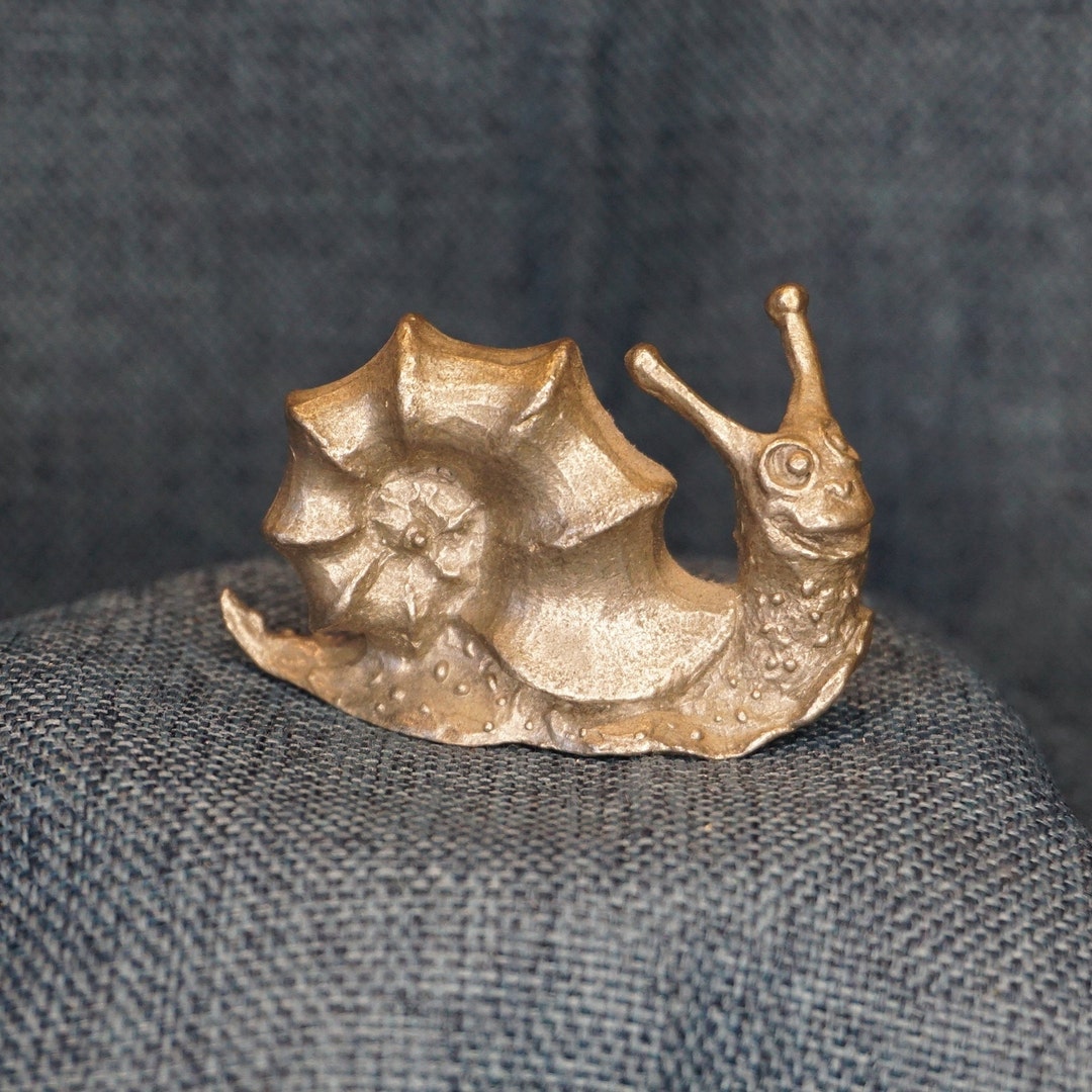 Miniature Pewter Snail Figurine. David Lane CO 1970s Metal Garden Land ...
