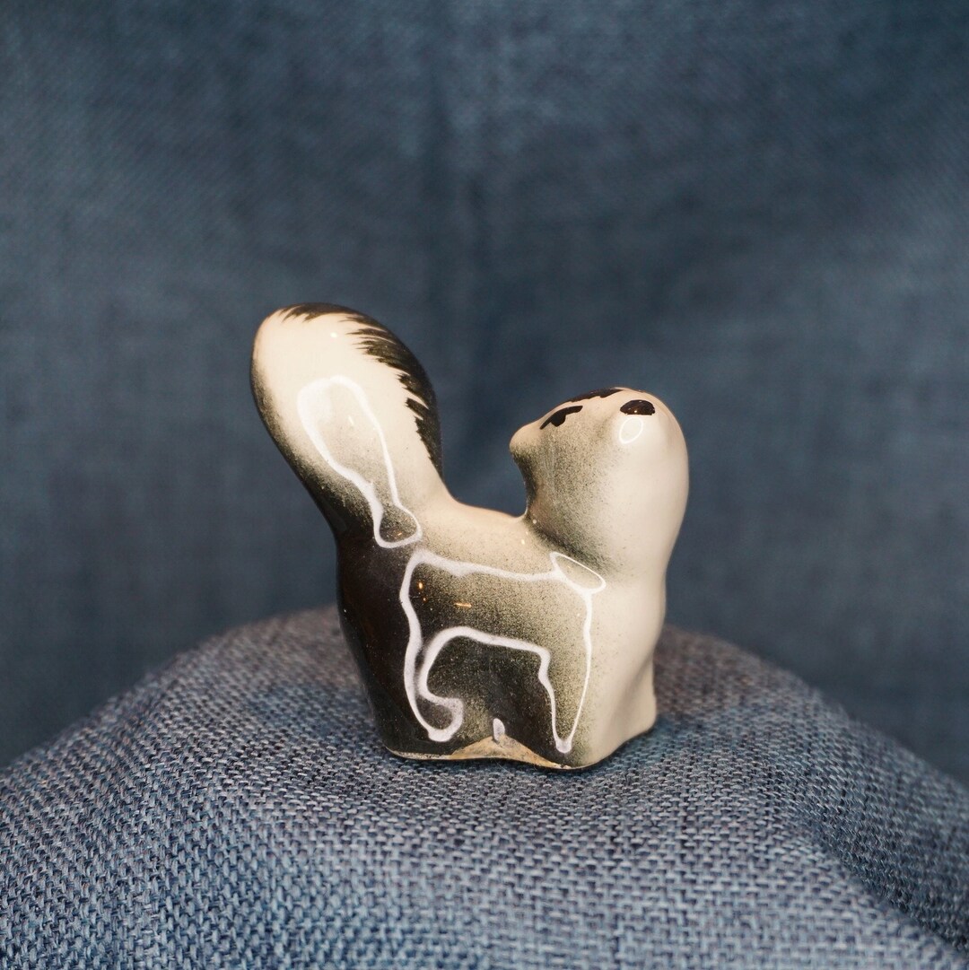 Vintage Ceramic Skunk Figurine: Miniature Animal Collectible - Etsy