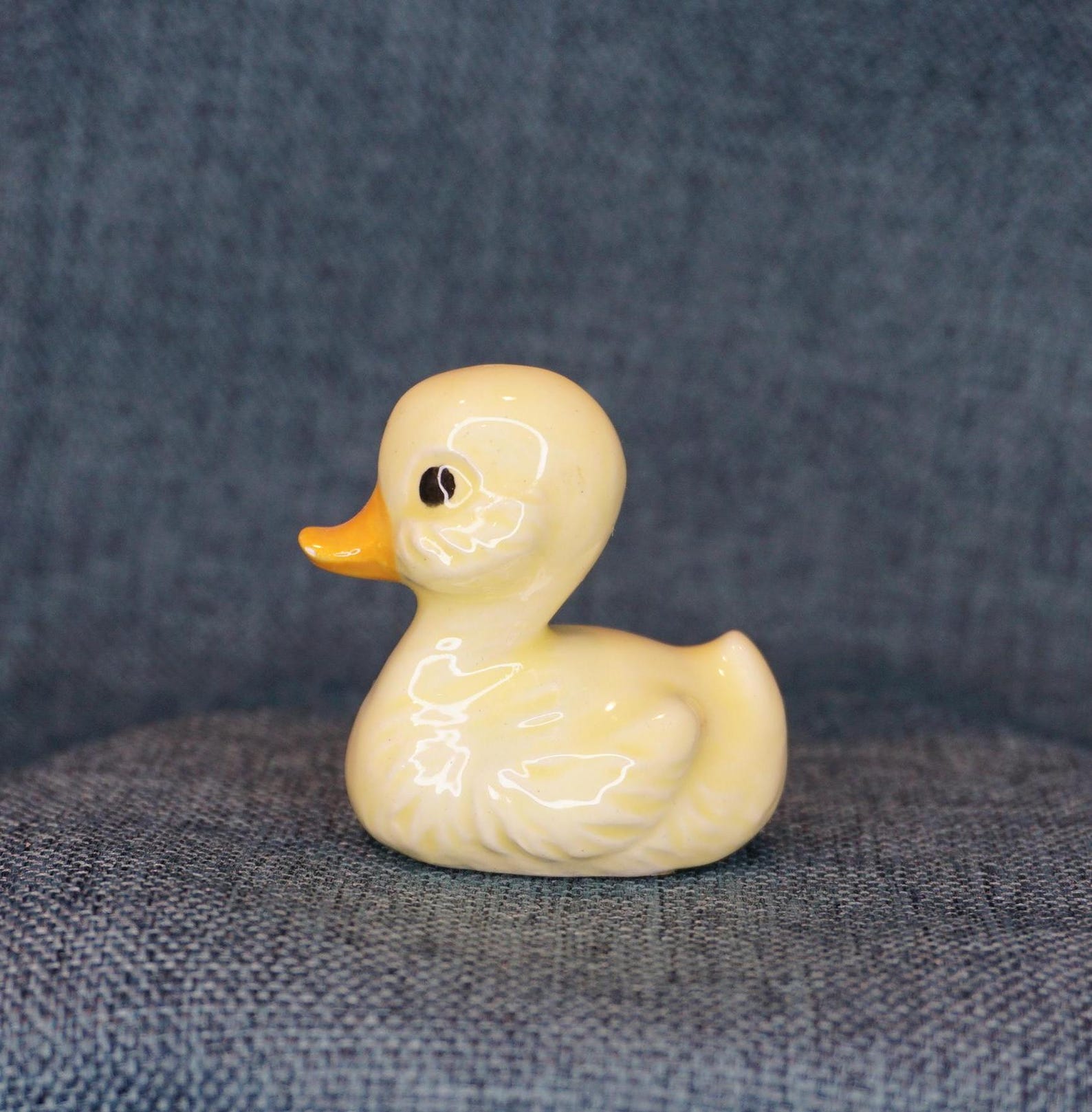 Miniature Yellow Duckling Figurine. Hobby Ceramic Baby Peking Duck ...