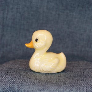Miniature Yellow Duckling Figurine. Hobby Ceramic Baby Peking Duck ...