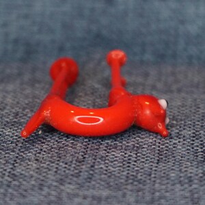 Miniature Red Cat Figurine. Funky Vintage Lampwork Glass Scared Kitten ...